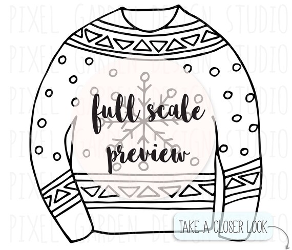 Ugly Sweater Clip Art Black And White