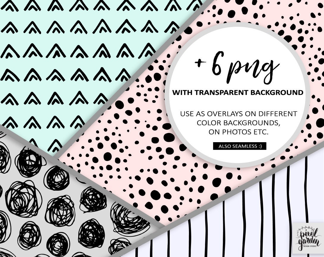 Nordic Digital Paper. Black White Scandinavian Patterns. Hand | Etsy