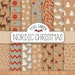Rustic Christmas Digital Paper. Red Blue Kraft Christmas | Etsy
