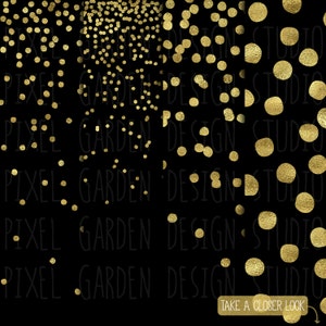 Gold Confetti Digital Paper. Black and Gold Confetti Scarpbooking ...