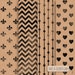 Kraft Digital Paper. Stamped Scrapbook Paper With Hearts, Chevron ...
