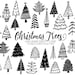 Christmas Tree Clipart. Hand Drawn Christmas Doodles. Winter | Etsy