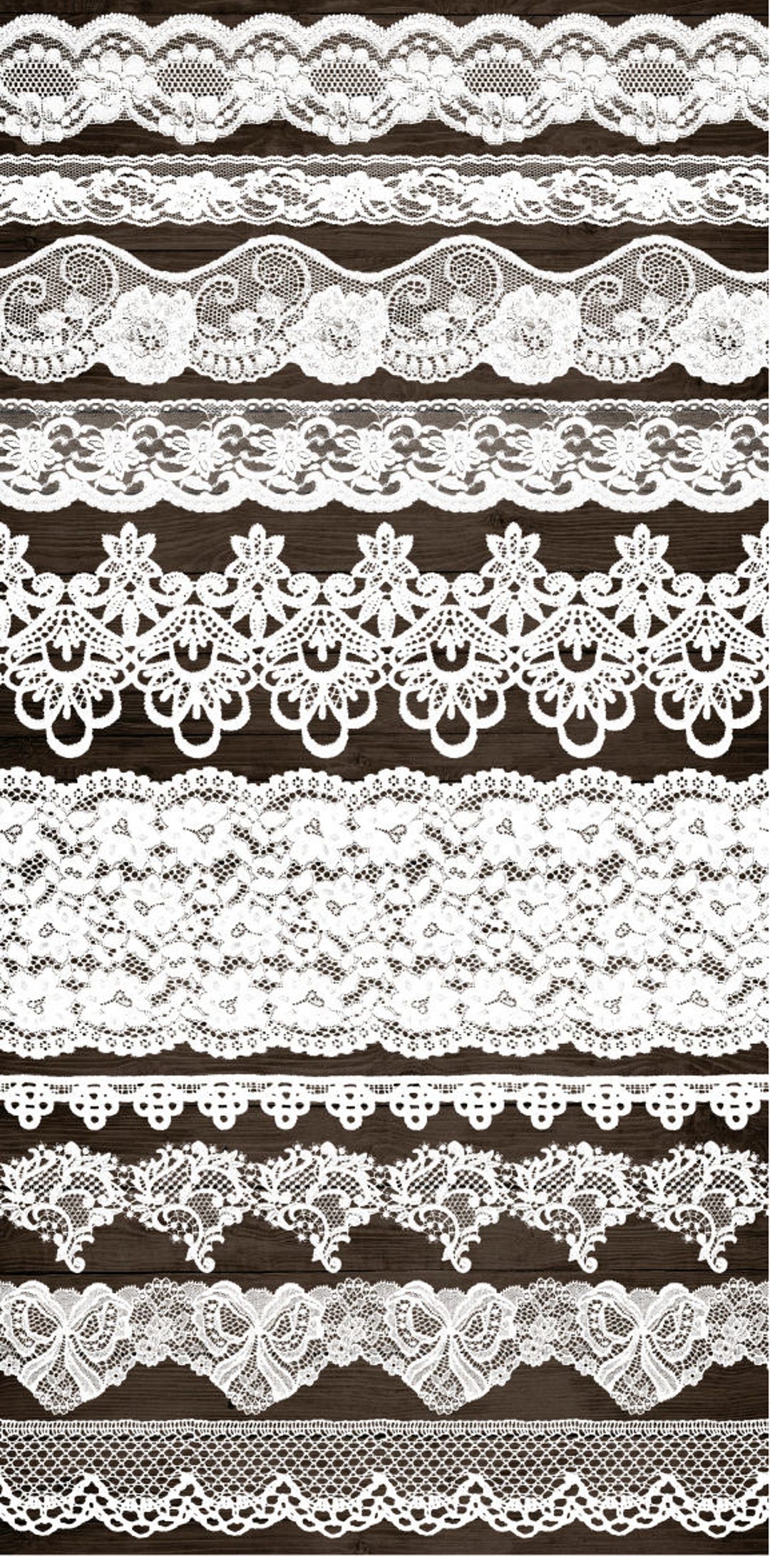 White Lace Border Clip Art. Wedding Lace Clipart. Shabby, Rustic Lace ...