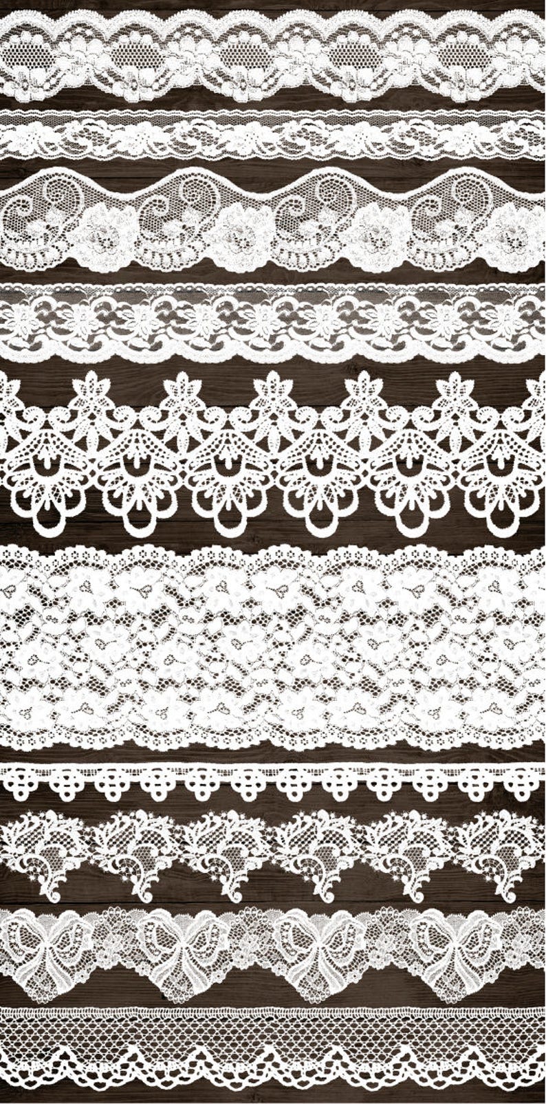 White Lace Border Clip Art. Wedding Lace Clipart. Shabby - Etsy