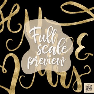 Gold Design Element Clip Art. Hand Lettered Catchwords. Gold Foil ...