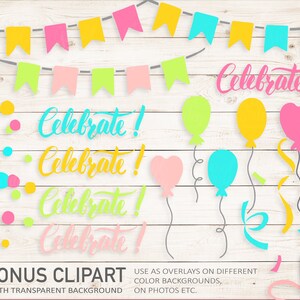 Birthday Digital Paper. Hand Drawn Party Digital Backdrop. Celebration ...
