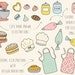 Baking Clipart. Hand Drawn Cake, Cookie, Meringue Clip Art. Bakery ...