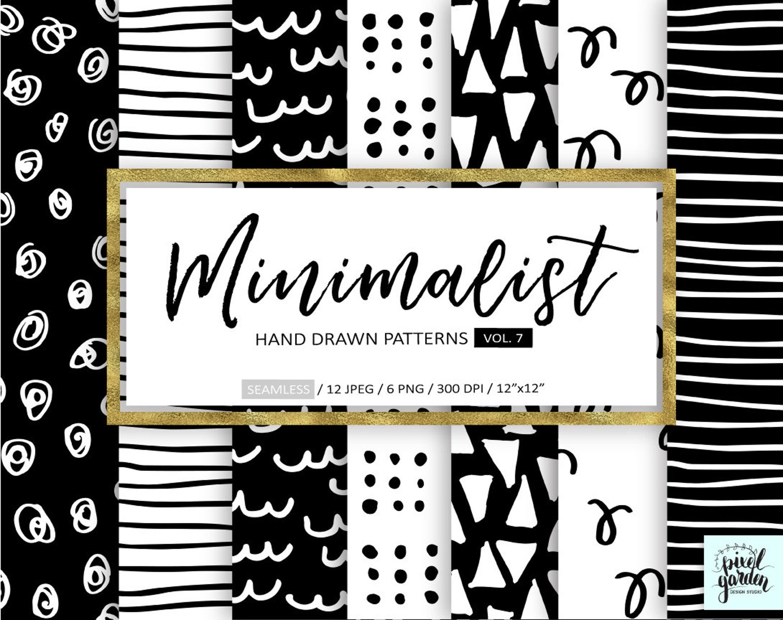 Geometric Digital Paper. Black & White Minimalist Blog Background. Hand ...