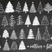 Chalk Christmas Tree Clipart. Hand Drawn Chalkboard Christmas Doodles ...