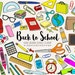 Back to School Clipart. Hand Drawn School Clip Art. Office Supplies ...