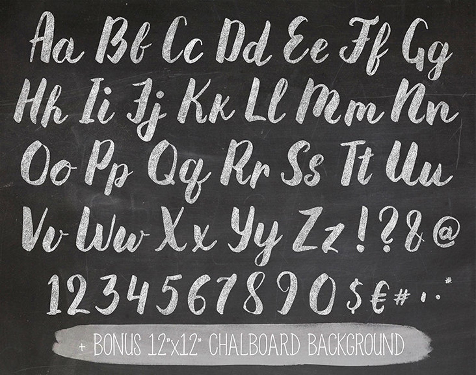Chalk Alphabet Clipart. Chalkboard Letters Numbers Symbols. - Etsy