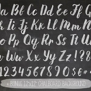 Chalk Alphabet Clipart. Chalkboard Letters, Numbers, Symbols. Hand ...