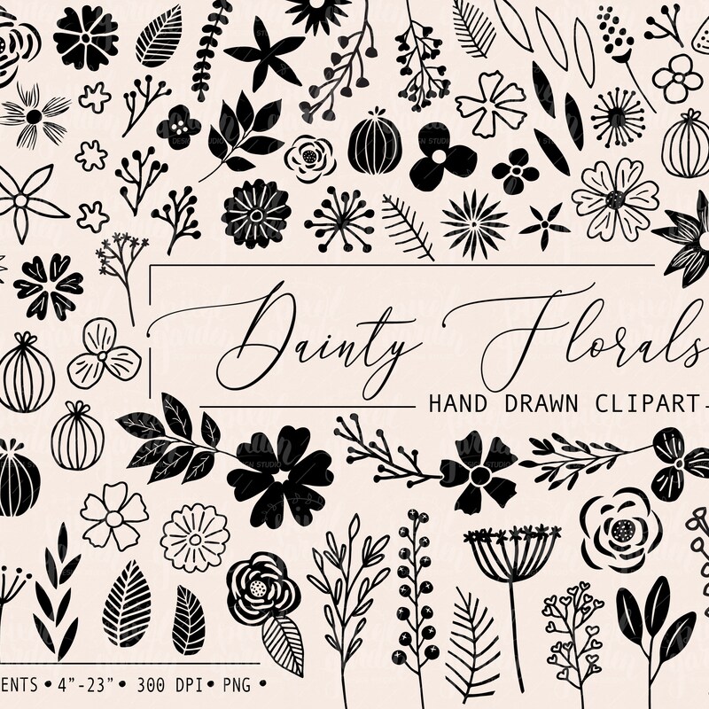 Wildflower Doodle - Etsy