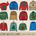 Christmas Clip Art. Ugly Christmas Sweater Illustration. Hand Drawn ...