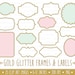 Gold Glitter Frames Clipart. Gold Glitter Labels Clip Art. Metallic ...