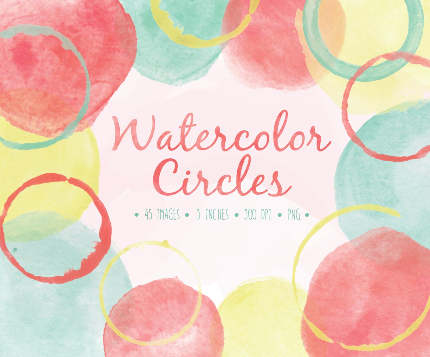 Watercolor Circles Clip Art. Hand Painted Bubbles. Hand Drawn | Etsy