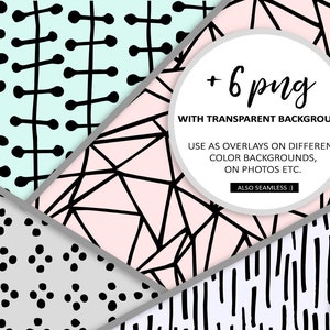 Nordic Digital Paper. Black, White Hand Drawn Geometric Background ...