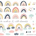 Doodle Pastel Rainbows Clip Art. Hand Drawn Nursery Art. Boho Rainbow ...