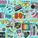 80s Doodle Clipart. Hand Drawn Eighties Nineties Nostalgia - Etsy