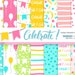 Birthday Digital Paper. Hand Drawn Party Digital Backdrop. Celebration ...