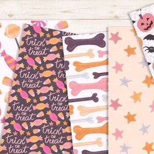 Cute Halloween Digital Paper. Hand Drawn Spooky Halloween Background ...