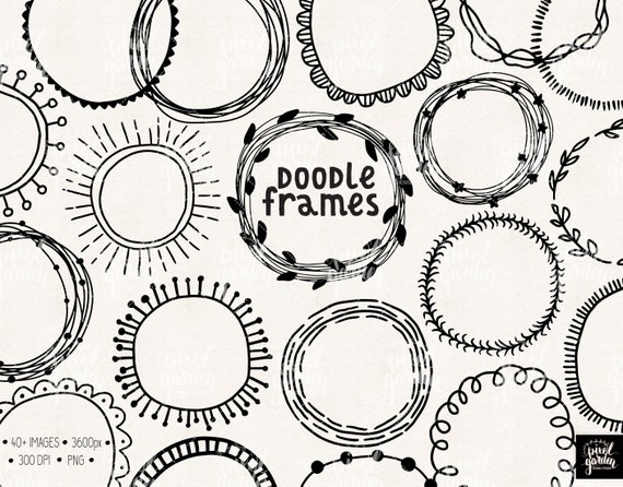 Doodle Frames Clipart. Hand Drawn Frames Clipart. Photo - Etsy Australia