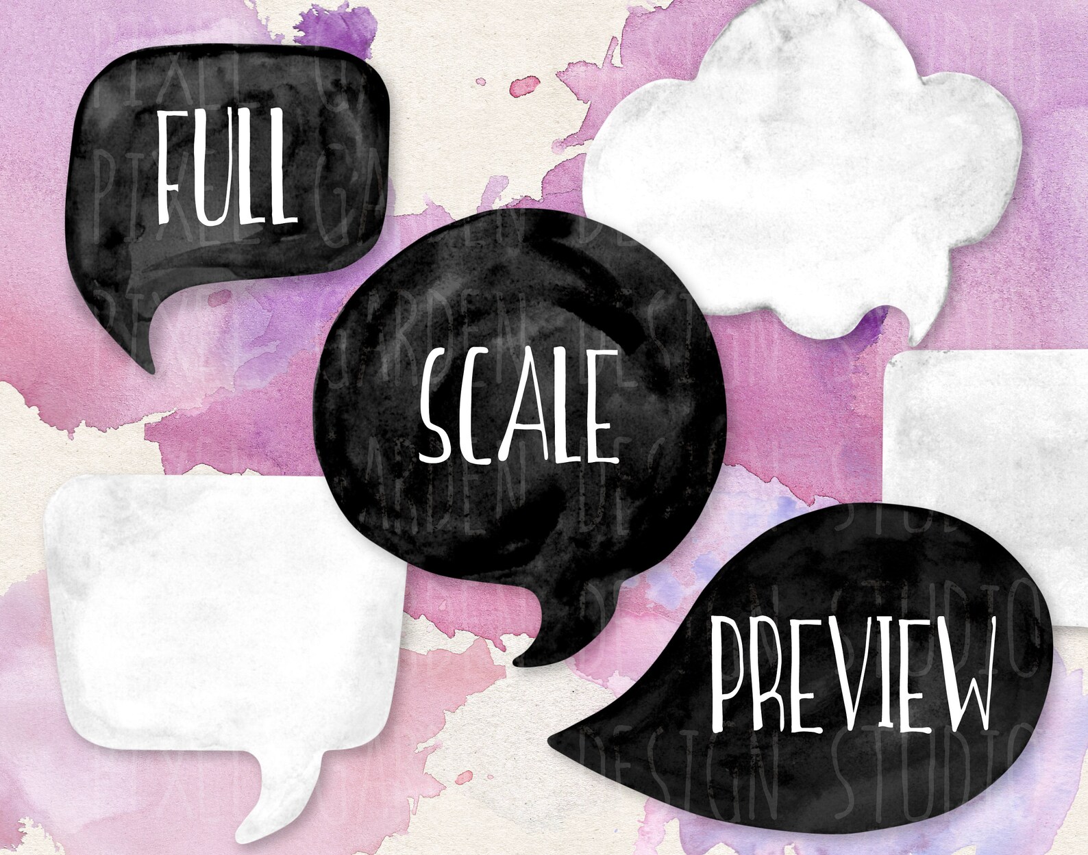 Speech Bubble Clipart. Watercolor Speech Bubble Clip Art. Hand - Etsy