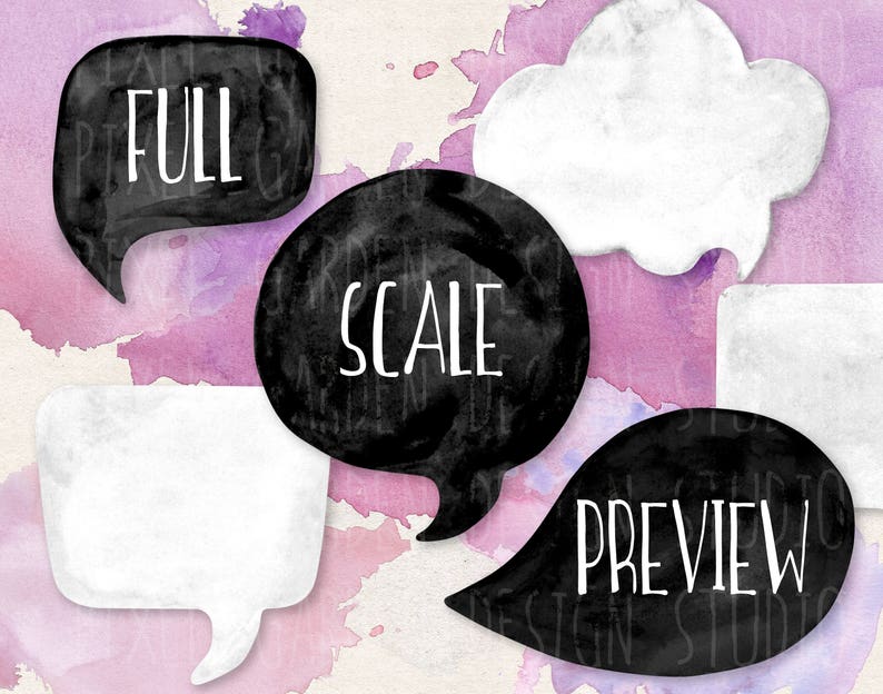 Speech Bubble Clipart. Watercolor Speech Bubble Clip Art. Hand - Etsy