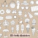 Black & White Summer Clipart. Hand Drawn Beach, Vacation, Holiday Clip ...