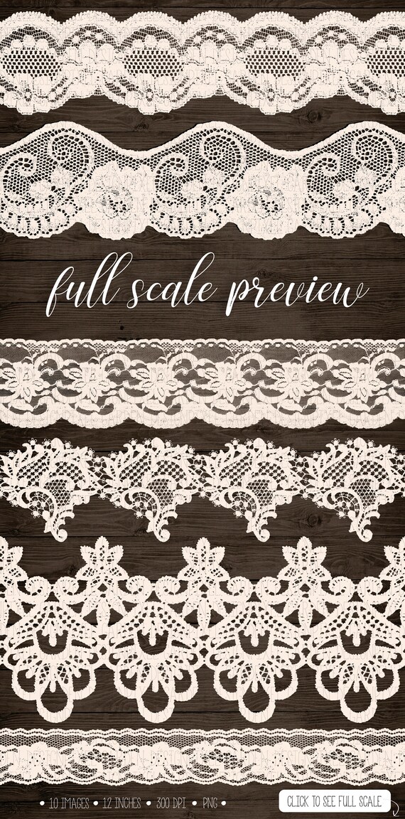 Ivory Lace Clipart Border