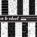 Black & White Back to School Digital Paper. Hand Drawn Student, Teacher ...