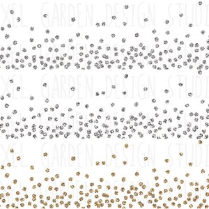 Glitter Confetti Borders Clip Art. Gold Glitter Frames. Gold, Silver ...