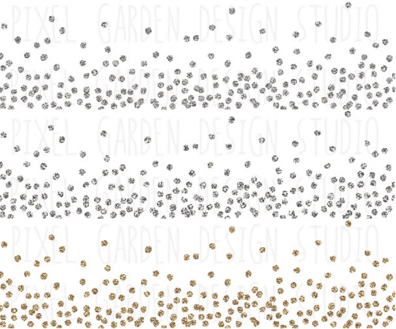 Glitter Confetti Borders Clip Art. Gold Glitter Frames. Gold - Etsy