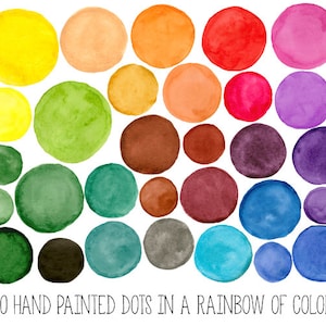 Watercolor Dots Clipart. Hand Painted Colorful Watercolour Circles ...