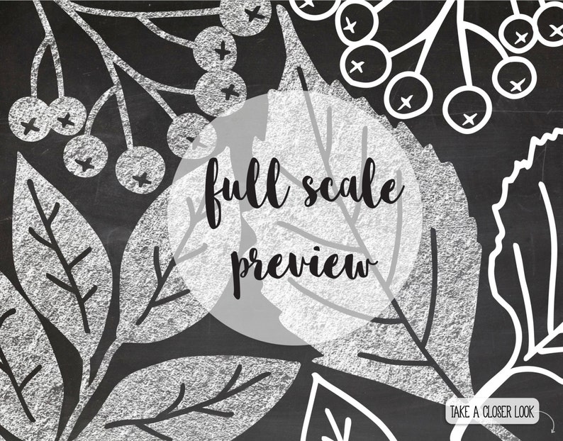 Fall Leaf Clipart. Chalk Chalkboard Leaves. Autumn Foliage | Etsy