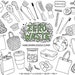 Zero Waste Clip Art. Hand Drawn Eco Friendly Clipart. Doodle Green ...