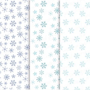 Snowflake Digital Paper. Winter Snow Scrapbook Paper. Snowflakes ...