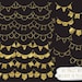 Gold Bunting Banner Clip Art. Gold Glitter Party Garland. Hand Drawn ...