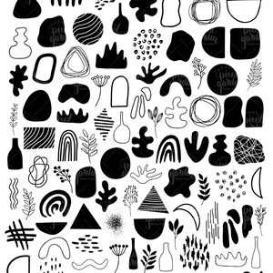 Abstract Boho Shapes Clip Art. Organic Abstract Collage Element Clipart ...