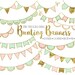 Gold Bunting Banner Clip Art. Mint & Pink Bunting Clipart. Gold Glitter ...