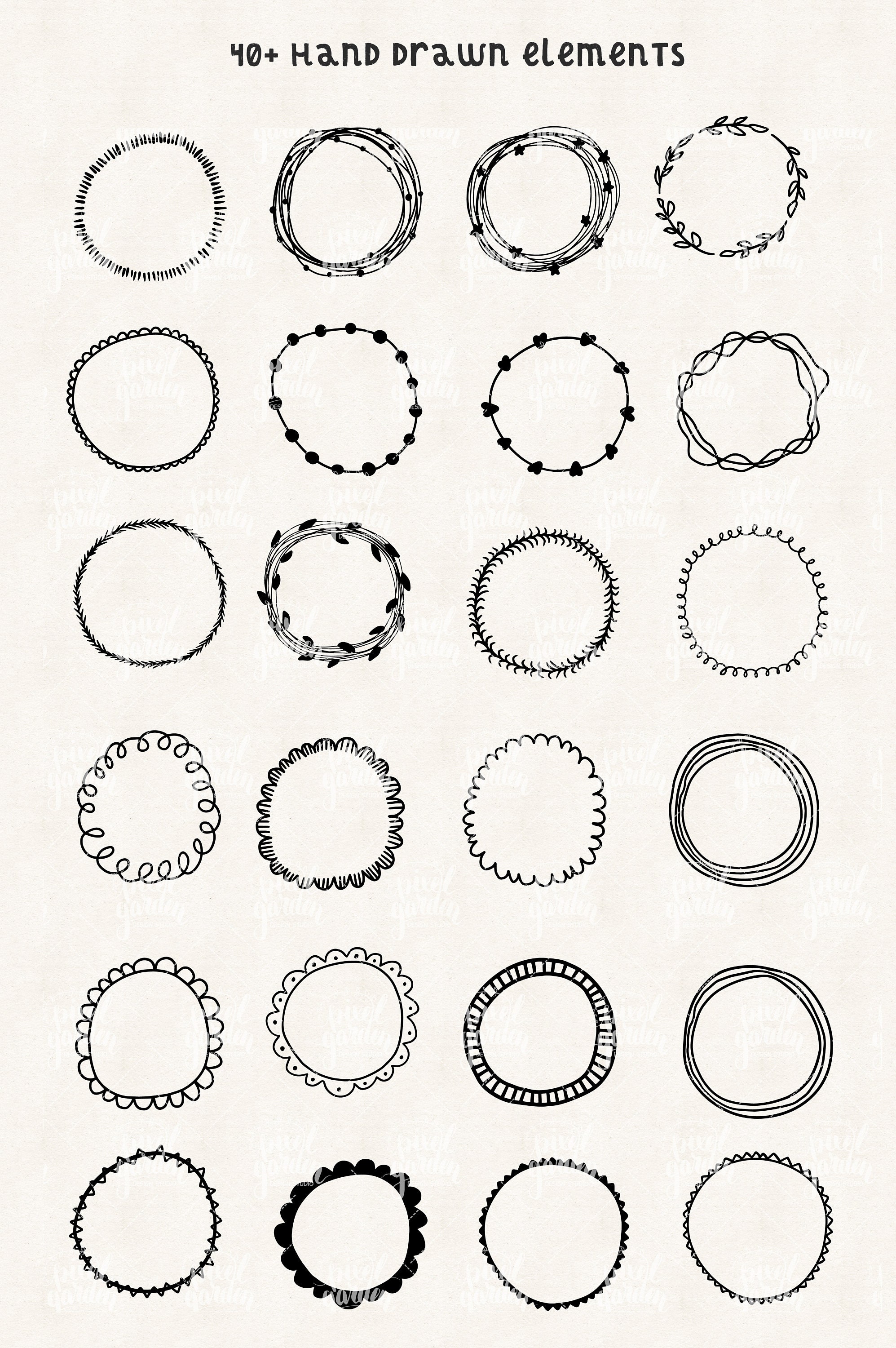 Doodle Frames Clipart. Hand Drawn Frames Clipart. Photo - Etsy Australia