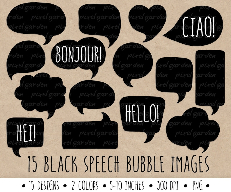 Hand Drawn Speech Bubble Clip Art. Thought Bubble | Etsy