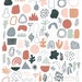 Abstract Boho Shapes Clip Art. Organic Abstract Collage Element Clipart. Mint, Pink Geometric ...