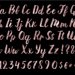 Rose Gold Alphabet Clip Art. Pink Glitter Letters, Numbers, Symbols ...