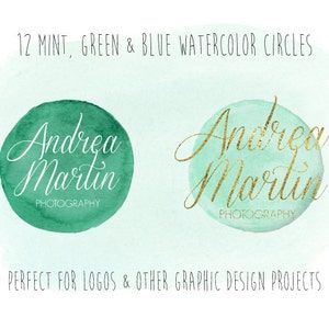 Watercolor Dots Clipart. Hand Painted Mint Watercolor Circles ...