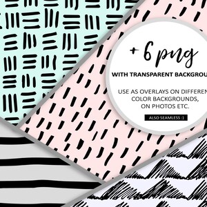 Black, White Scandinavian Digital Paper. Minimalist Doodle Patterns ...