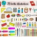 Back to School Clipart. Hand Drawn School Clip Art. Office Supplies ...