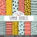Mint Doodle Digital Papers. Hand Drawn Coral and Mint Patterns. Hand ...