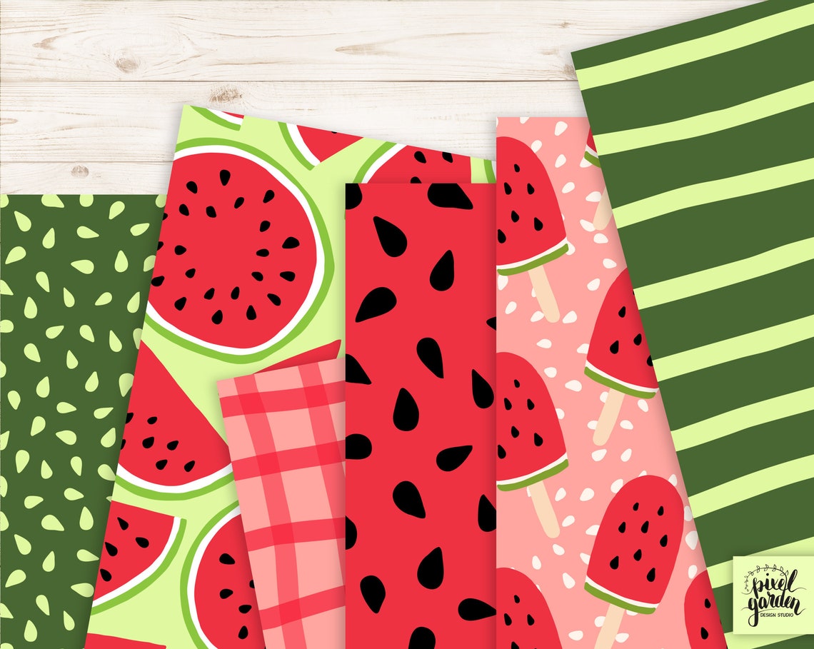Watermelon Digital Paper. Summer Scrapbooking Paper. Seamless | Etsy