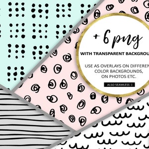 Geometric Digital Paper. Black & White Minimalist Blog Background. Hand ...